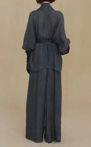 CORTANA Anhelo Silk Chiffon Wide Leg Pants