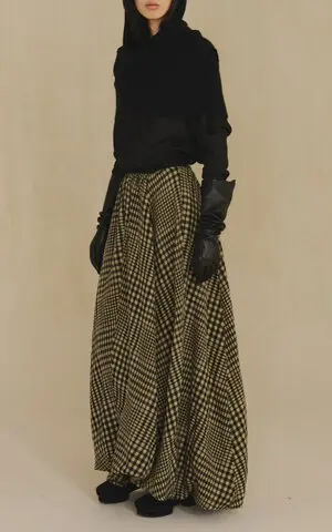 CORTANA Pausa Linen-wool Maxi Skirt