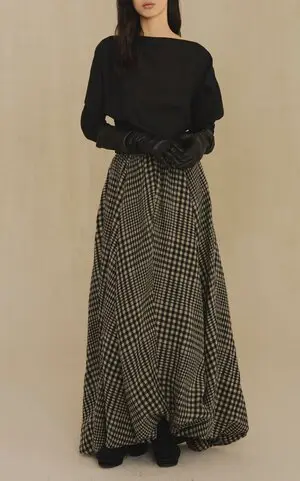 CORTANA Pausa Linen-wool Maxi Skirt