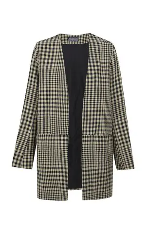 CORTANA Pausa Linen-wool Jacket - Plaid