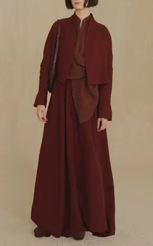 CORTANA Margot Linen-wool Maxi Skirt