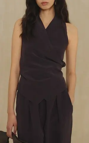 CORTANA Sofia Linen-silk Top