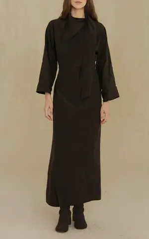 CORTANA Sofia Linen-silk Maxi Dress
