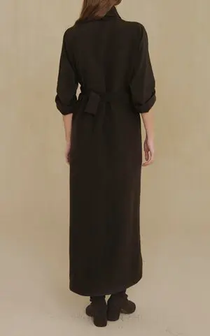 CORTANA Sofia Linen-silk Maxi Dress