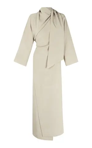 CORTANA Sofua Linen-silk Maxi Dress - Grey