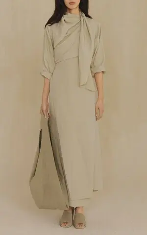 CORTANA Sofua Linen-silk Maxi Dress