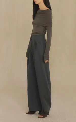 CORTANA Kyo Linen-wool Straight Leg Pants
