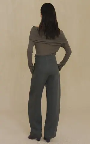 CORTANA Kyo Linen-wool Straight Leg Pants