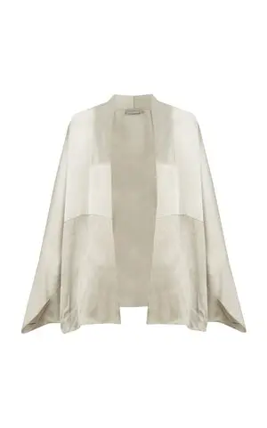 CORTANA Opalo Satin Jacket - Off-white