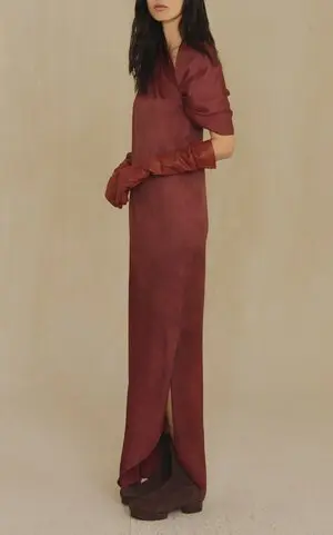 CORTANA Ocaso Satin Maxi Dress