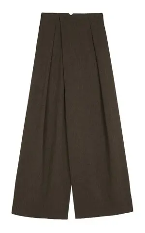 CORTANA Camino Wool-cashmere Wide Leg Pants - Green