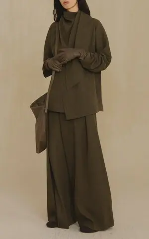 CORTANA Camino Wool-cashmere Wide Leg Pants