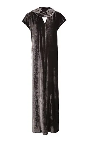CORTANA Iris Velvet Maxi Dress - Dark Grey