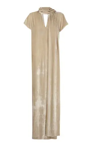 CORTANA Iris Velvet Maxi Dress - Ivory