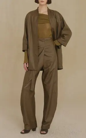 CORTANA Lira Leather Wrap Pants