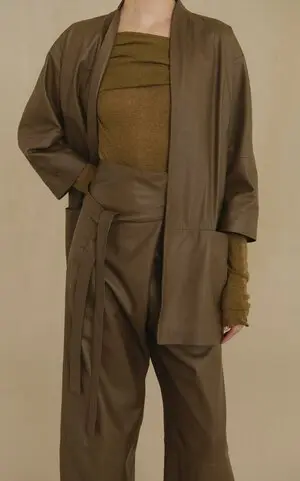 CORTANA Lira Leather Wrap Pants