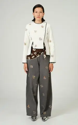 CHORUS Amara Embroidered Wide Leg Trousers