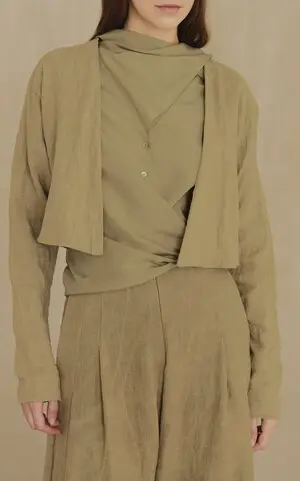 CORTANA Ser Linen-wool Jacquard Jacket