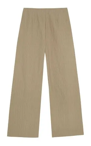 CORTANA Ser Linen-wool Jacquard Wide-leg Pants