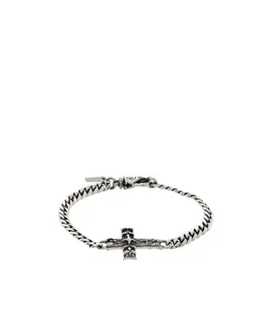 Emanuele Bicocchi Chain Notre-dame Cross Bracelet - Silver