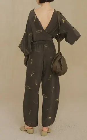 CORTANA Thea Silk Straight Leg Pants
