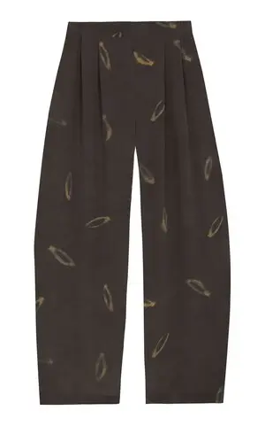 CORTANA Thea Silk Straight Leg Printed Trousers - Print