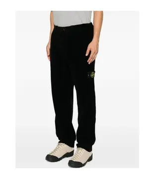 Stone Island Logo Patch Straight Leg Pants