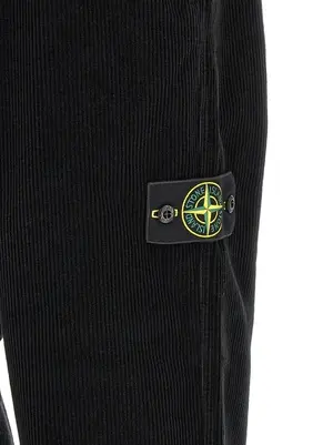 Stone Island Logo Patch Straight Leg Pants
