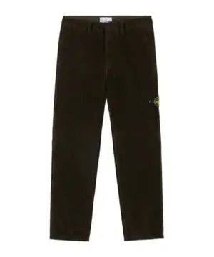Stone Island Regular-fit Chino Trousers With Contrast Pocket - Coal Grey
