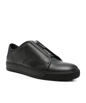 LANVIN Zip-front Leather Sneakers