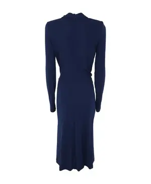 Alberta Ferretti Twisted-front Long-sleeved Midi Dress