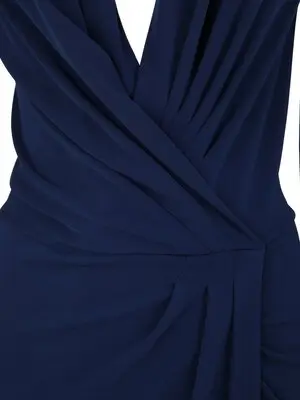 Alberta Ferretti Twisted-front Long-sleeved Midi Dress