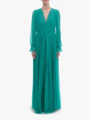 Alberta Ferretti Long-sleeve Maxi Dress