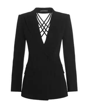Alberta Ferretti Strappy-back Double-breasted Blazer