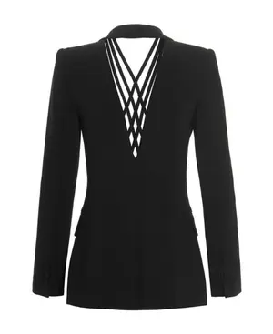 Alberta Ferretti Strappy-back Double-breasted Blazer