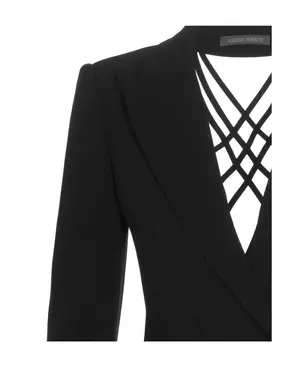 Alberta Ferretti Strappy-back Double-breasted Blazer