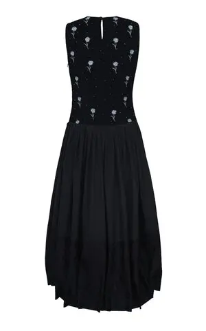 CHORUS Colette" Embroidered Floral Embellished High Neck Midi Dress