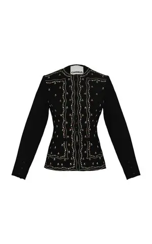 CHORUS Alvara Embroidered Jacket By - Black