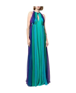 Alberta Ferretti Ruched Sleeveless Gown