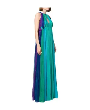 Alberta Ferretti Ruched Sleeveless Gown