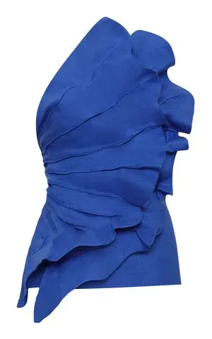 ANDRES OTALORA Santo Pleated Linen Bustier Top