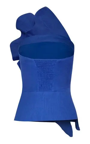 ANDRES OTALORA Santo Pleated Linen Bustier Top