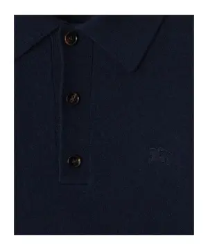 Burberry Ekd Embroidered Knitted Polo Shirt