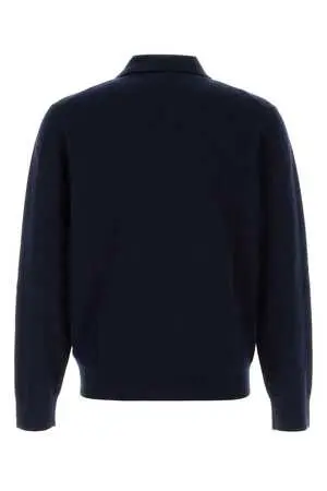 Burberry Ekd Embroidered Knitted Polo Shirt - Navy