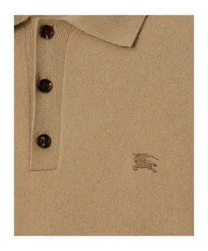 Burberry Long-sleeve Polo Shirt - Flax