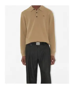 Burberry Long-sleeve Polo Shirt - Flax