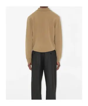 Burberry Long-sleeve Polo Shirt - Flax