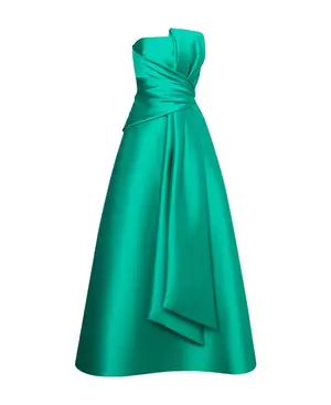 Alberta Ferretti Bow-embellished Evening Gown - Green
