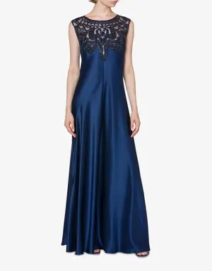 Alberta Ferretti Embellished Silk Maxi Dress