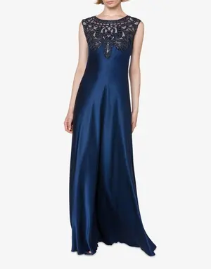 Alberta Ferretti Embellished Silk Maxi Dress